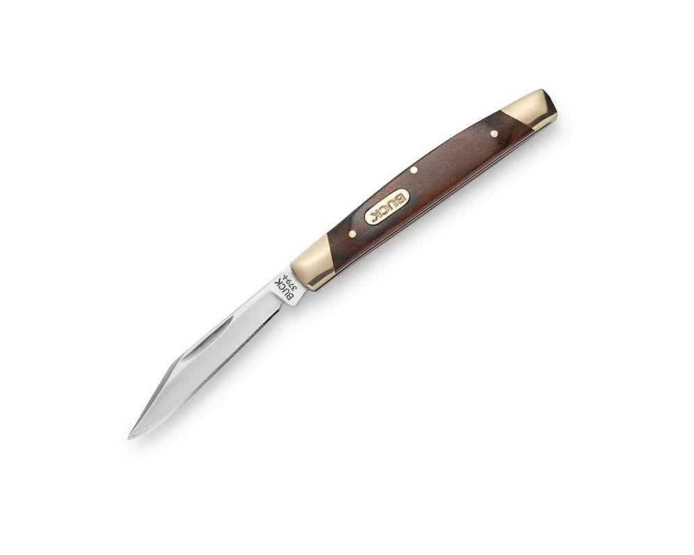 Buck 379 Solo Single Blade Pocket Knife 3" Closed Woodgrain Handles ...