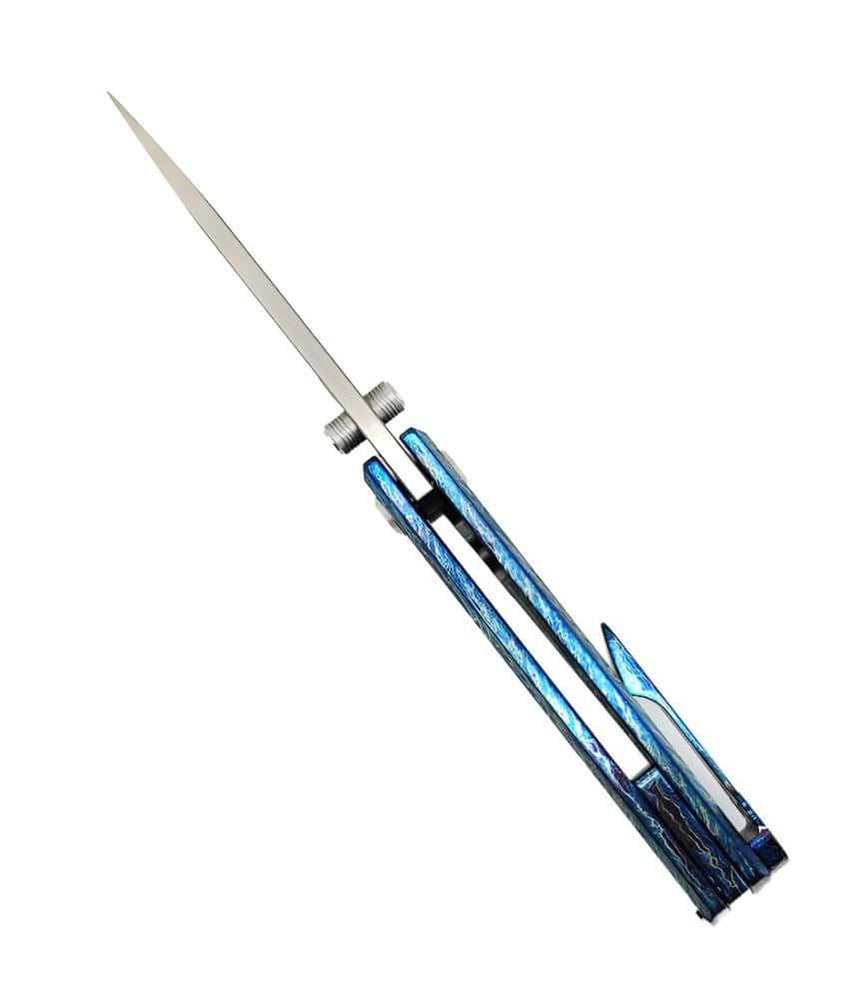 Custom Chaves Knives RCK9 Frame Lock Knife Heat Antropic Titanium ...