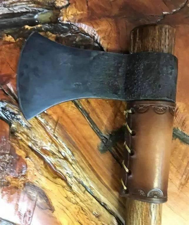 Throwing Tomahawk (Brass Inlay) with Leather Collar — NORTH RIVER OUTDOORS