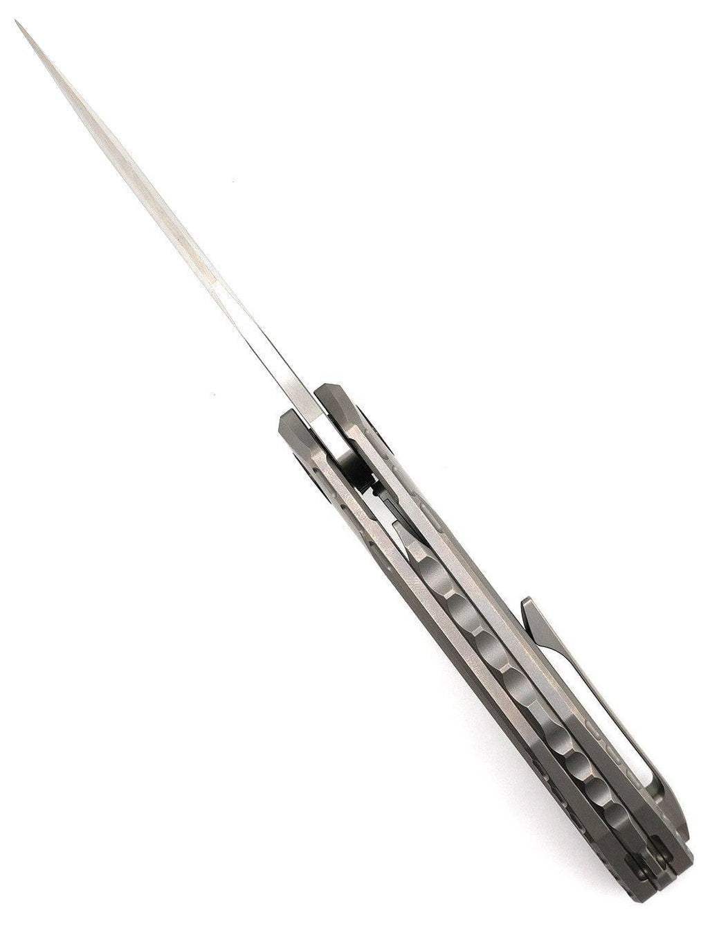 Reate Knives Tiger Liner Lock Flipper 3.75" M390 Satin Compound Recurve ...