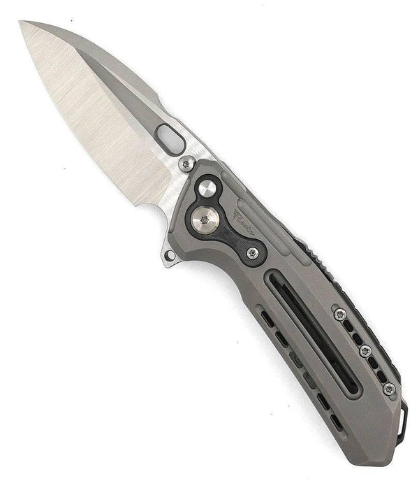 Reate T6000 Frame Lock Flipper Knife 3.1" M390 Belt Satin Drop Point ...