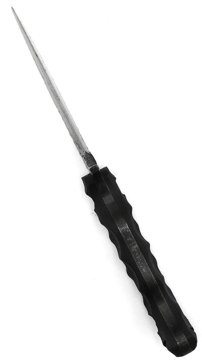 Stroup Knives Mini EDC Fixed Blade Knife 3.125" 1095 Hand Carved Pike ...