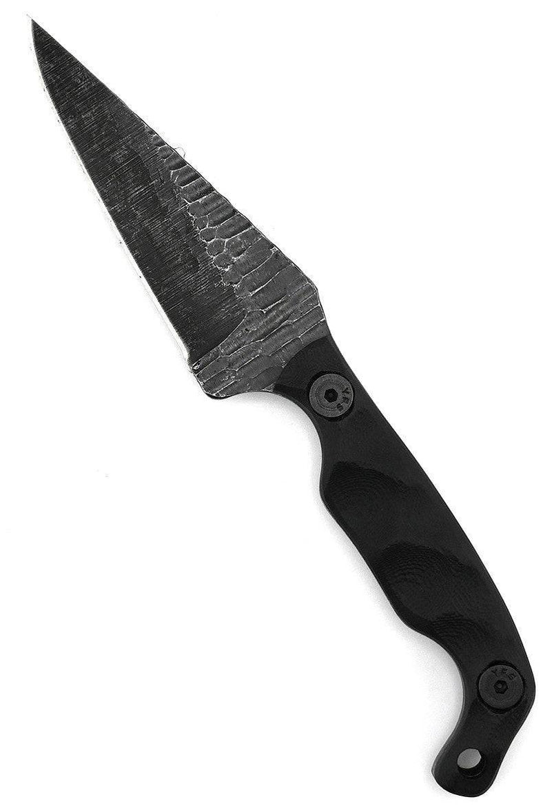 Stroup Knives Mini EDC Fixed Blade Knife 3.125" 1095 Hand Carved Pike ...